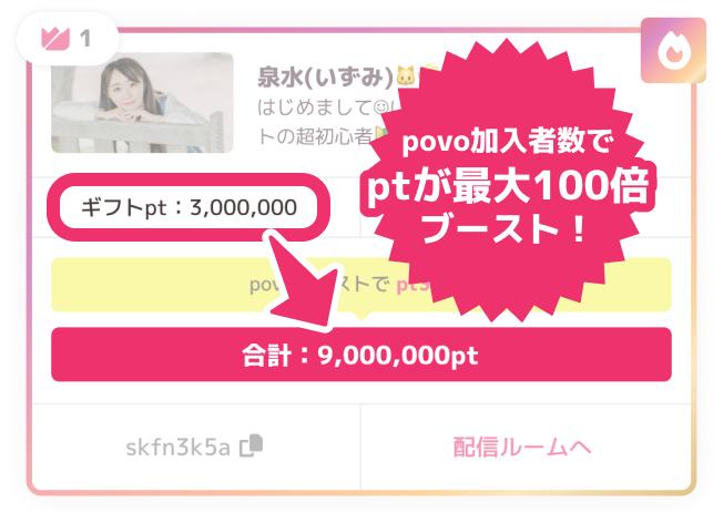 povo × SHOWROOM CUP 開催中！｜マイアイドルスクランブル(ドルスク)｜SHOWROOM(ショールーム)